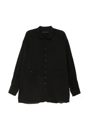 KLASICA Button-up Patch-pocket Shirt - Black