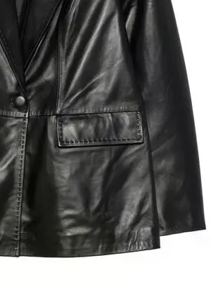 ADRIANNA FERETTI Adrianna Ferretti Notched Lapel Leather Jacket