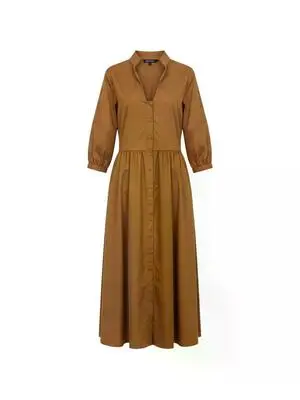 Black Label Gathered Waist V-neck Maxi Dress