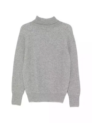 D.exterior Waffle Knit Roll-neck Sweater - Grey
