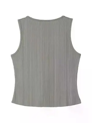 TOUT A COUP Ribbed Button-front Top