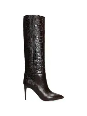 Paris Texas Croc-effect Leather Boots - Brown
