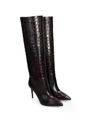 Paris Texas Croc-effect Leather Boots