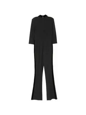 Elisabetta Franchi Double-breasted Jumpsuit With Gold-tone Logo Plaque