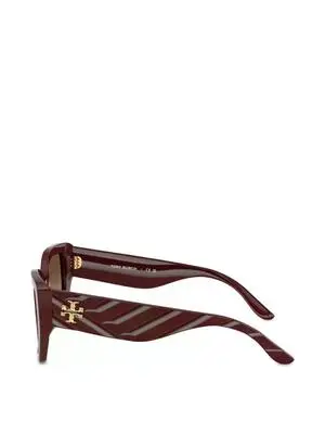 Tory Burch Kira Geometric-frame Sunglasses - Red