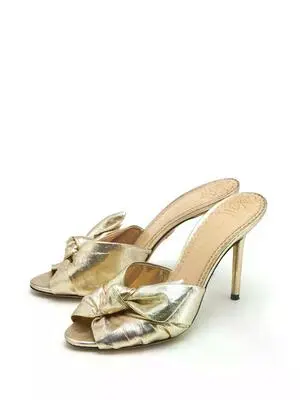 CHARLOTTE OLYMPIA Metallic Knot Detail Stiletto Sandals - Gold