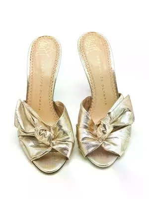 CHARLOTTE OLYMPIA Metallic Knot Detail Stiletto Sandals