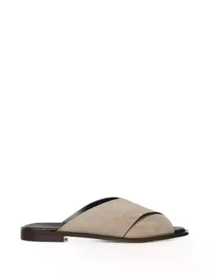 GIULIANO GALIANO Criss-cross Suede Sandals - Neutrals