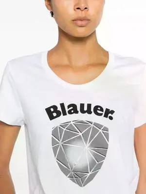 BLAUER. Logo Print Crew Neck T-shirt