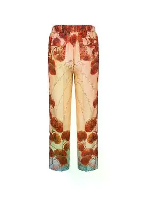 F.R.S FOR RESTLESS SLEEPERS Graphic-print Silk-satin Trousers