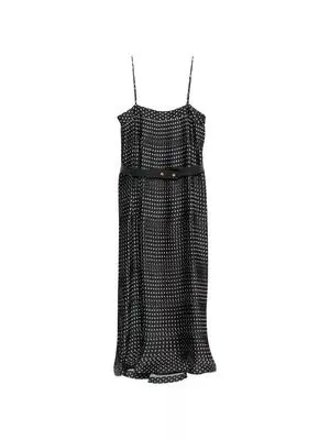 SIMONA CORSELLINI Polka-dot Pleated Midi Dress