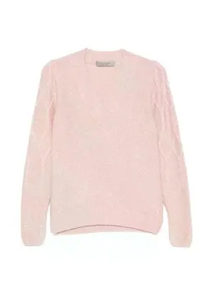 D.exterior Sequin-embellished Cable-knit Sweater - Pink