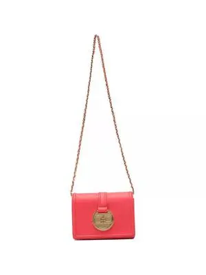 Elisabetta Franchi Logo Plaque Chain-link Shoulder Bag - Pink