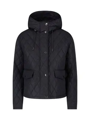 Burberry Quilted Hooded Jacket - Black