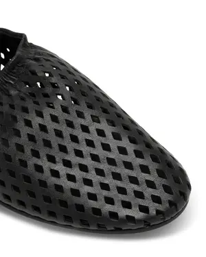 Whistles Laser Cut Leather Ballet Pumps