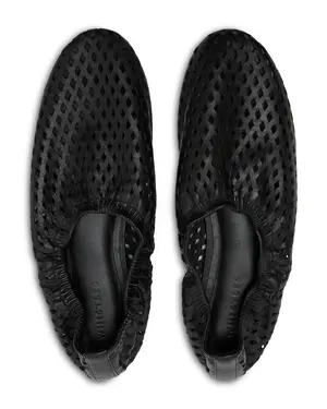Whistles Laser Cut Leather Ballet Pumps