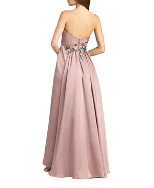 Mac Duggal Strapless Embellished Floral Gown