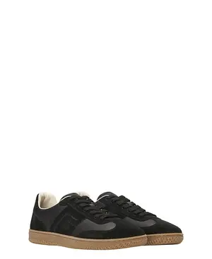 Balmain Swan Trainers In Smooth Leather And Suede - Black