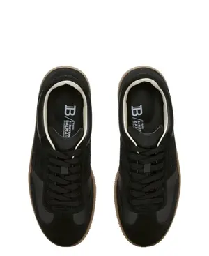 Balmain Swan Trainers In Smooth Leather And Suede