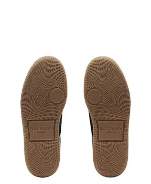 Balmain Swan Trainers In Smooth Leather And Suede