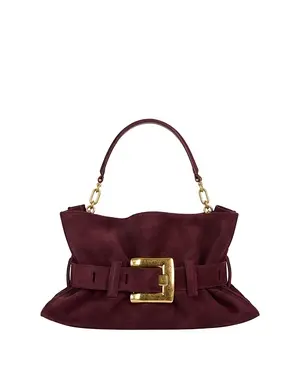 Balmain Medium Anthem Suede Leather Bag - Red