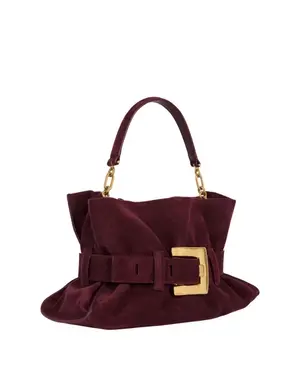 Balmain Medium Anthem Suede Leather Bag - Red