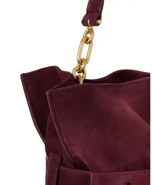 Balmain Medium Anthem Suede Leather Bag - Red
