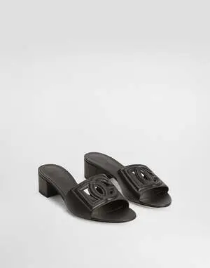 Dolce & Gabbana Calfskin Sliders With Dg Logo