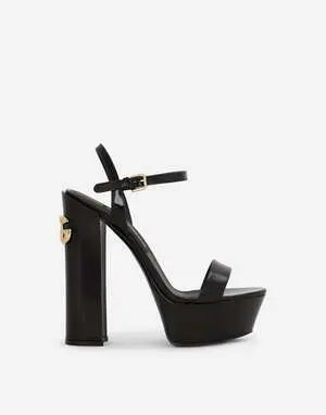 Dolce & Gabbana Polished Calfskin Platform Sandals
