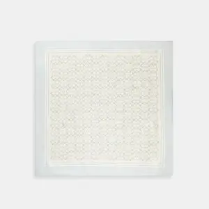 COACH Signature Silk Square Scarf - Chalk/blue