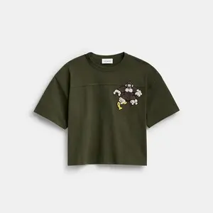 COACH X Brain Dead Embroidered Gorilla Mascot Cropped T-shirt