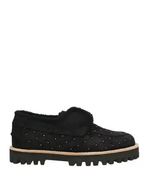 LE SILLA Suede Loafers With Crystal Embellishments