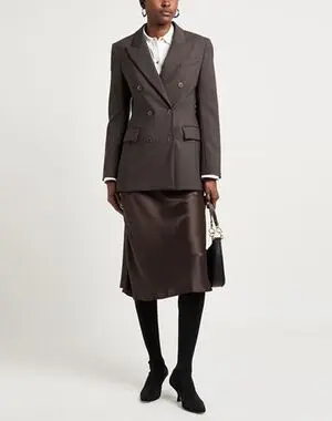 P.a.r.o.s.h Chocolate Virgin Wool And Elastane Double-breasted Blazer - Brown