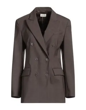 P.a.r.o.s.h Chocolate Virgin Wool And Elastane Double-breasted Blazer - Brown