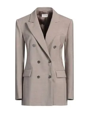 P.a.r.o.s.h P.A.R.O.S.H. Chocolate Brown Virgin Wool And Elastane Double-Breasted Blazer Grey