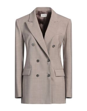 P.a.r.o.s.h Virgin Wool And Elastane Double-breasted Blazer - Taupe
