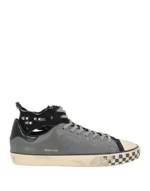 HIDNANDER High-top Sneakers In Leather And Textile Fibers
