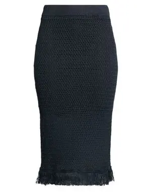 Peserico Midi Skirt In Linen And Cotton - Blue