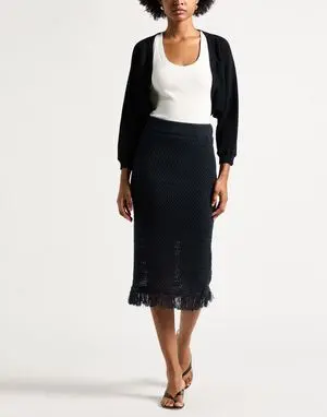 Peserico Midi Skirt In Linen And Cotton - Blue
