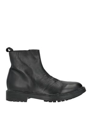 Moma Dark Leather Ankle Boots - Black