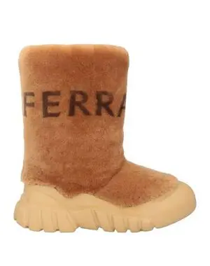 FERRAGAMO Sheepskin Padded Ankle Boots - Camel