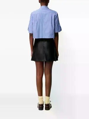Claudie Pierlot Striped Tie-neck Shirt - Blue