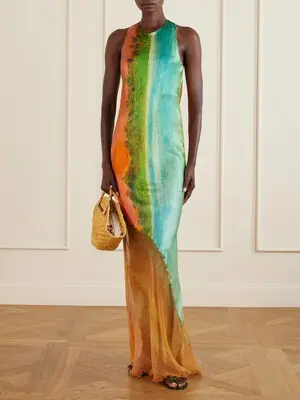 DONDE ESTEBAN Formentera Printed Silk-blend Maxi Dress