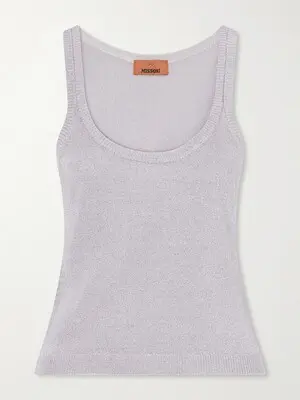 Missoni Metallic Knitted Tank Top - Silver