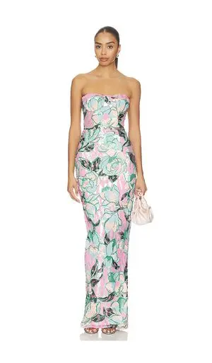 BRONX AND BRONCO Calypso Sequin Strapless Maxi Dress - Multi