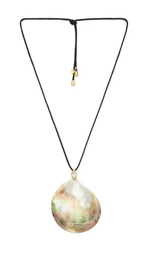 Ettika Statement Cord Necklace In Grey - Shell