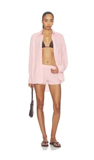 Hunza G Resort Shirt In Pink