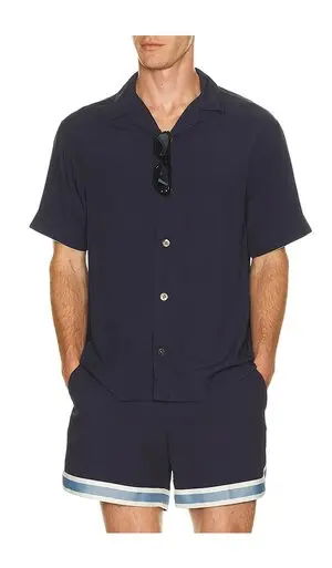 CHE Valbonne Button Down Shirt In Blue - Navy