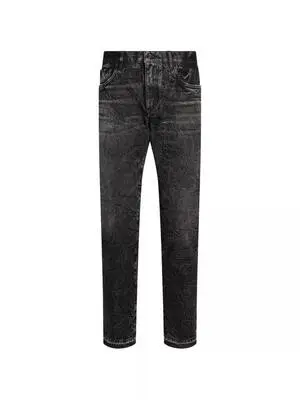 Dolce & Gabbana Slim Fit Jeans With Logo Plaque