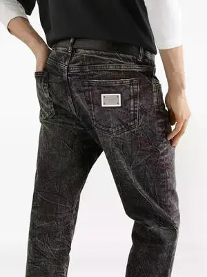 Dolce & Gabbana Slim Fit Jeans With Logo Plaque